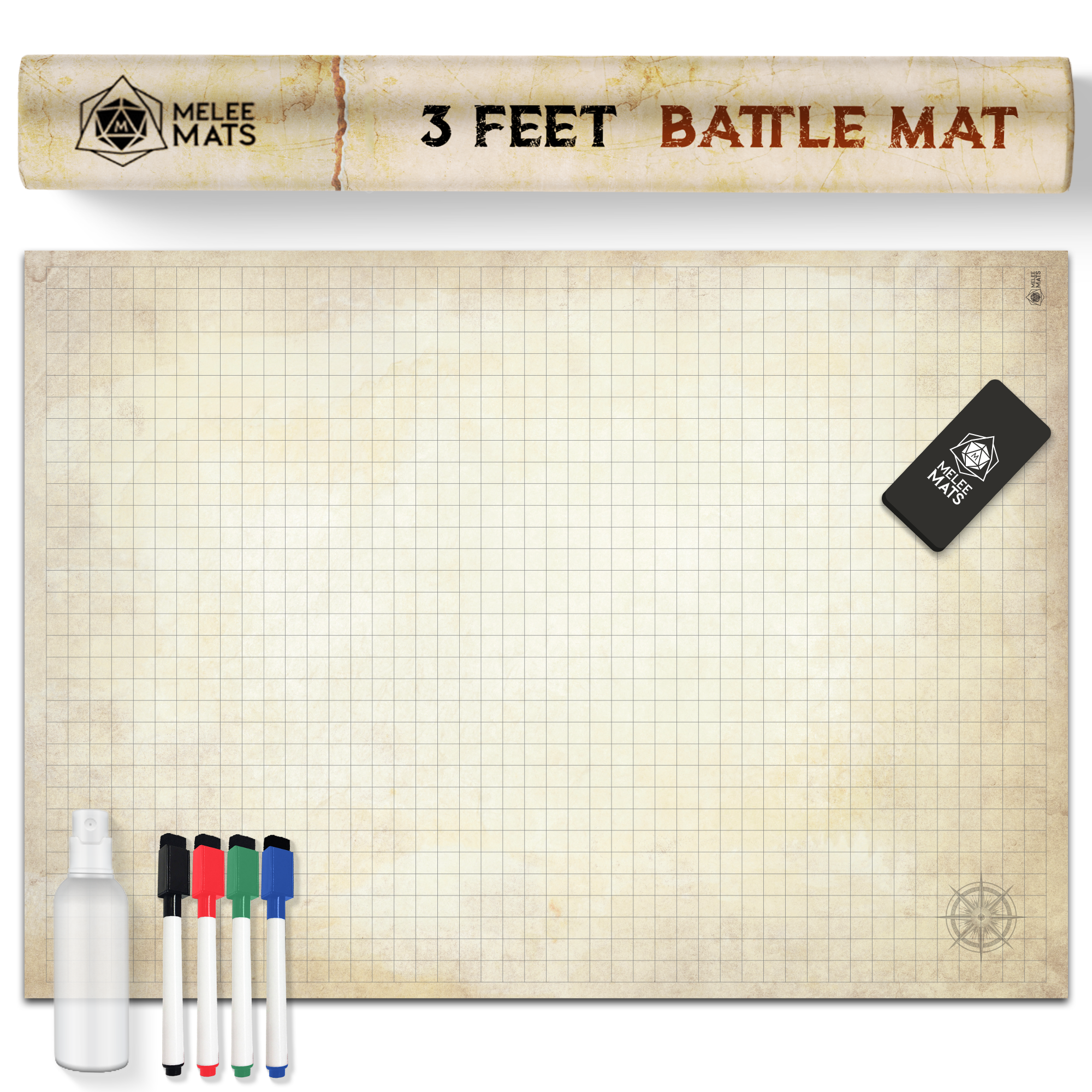 Distressed Dry Erase Grid Mat - 24"x36" – Melee Mats