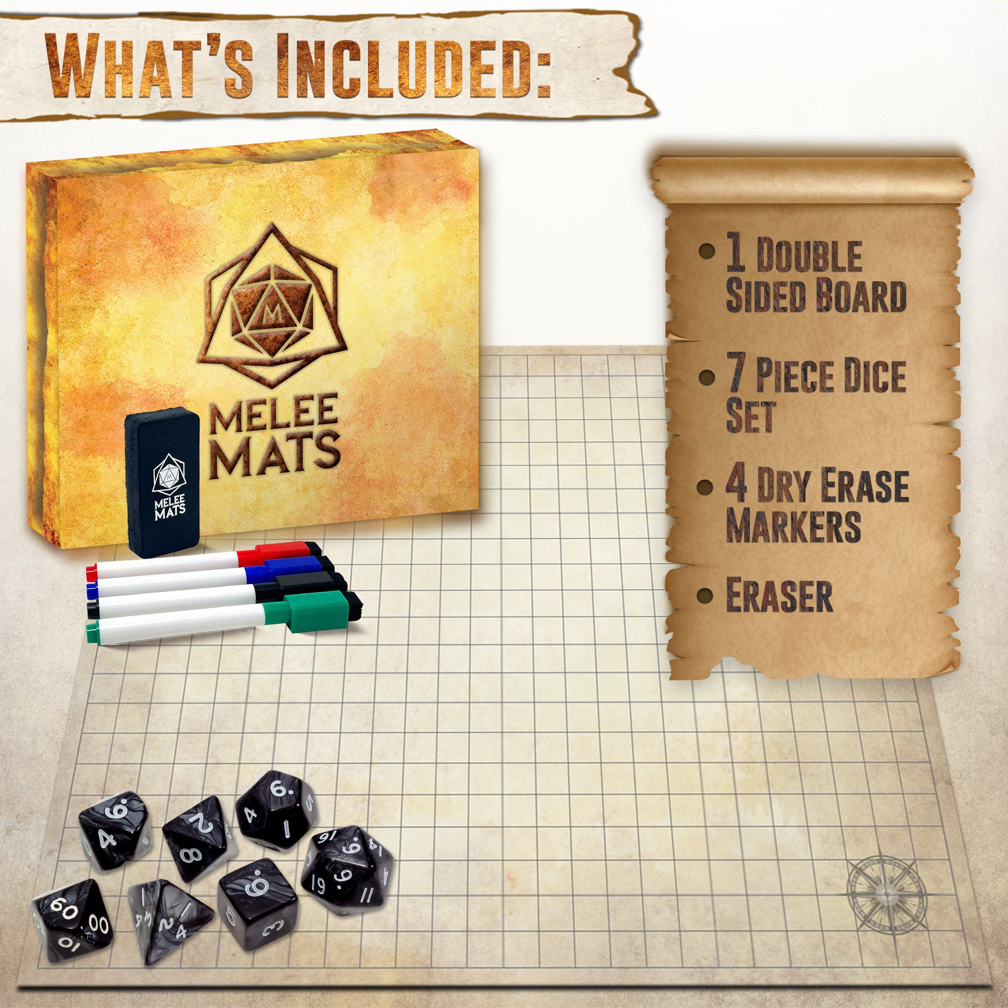 Distressed - The Original Battle Grid Game Board - Double Sided - 23"x ...